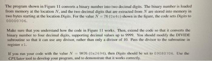 Solved The Program Shown In Figure 11 Converts A Binary 3831