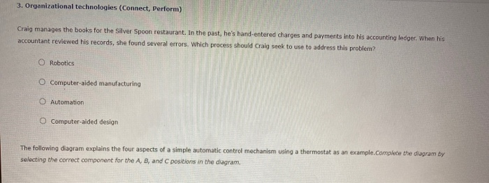 Solved 3. Organizational technologies (Connect, Perform) | Chegg.com