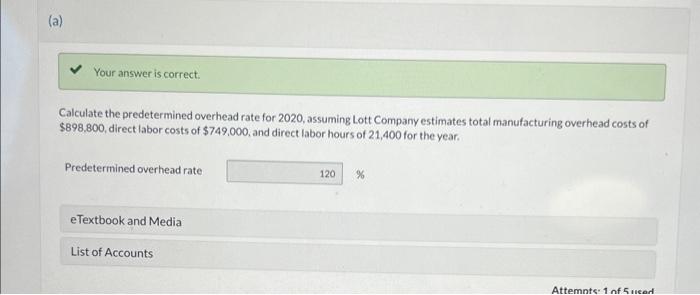 Solved Lott Company uses a job order cost system and applies | Chegg.com