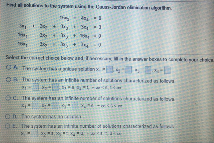 Solved Find all solutions to the system using the | Chegg.com