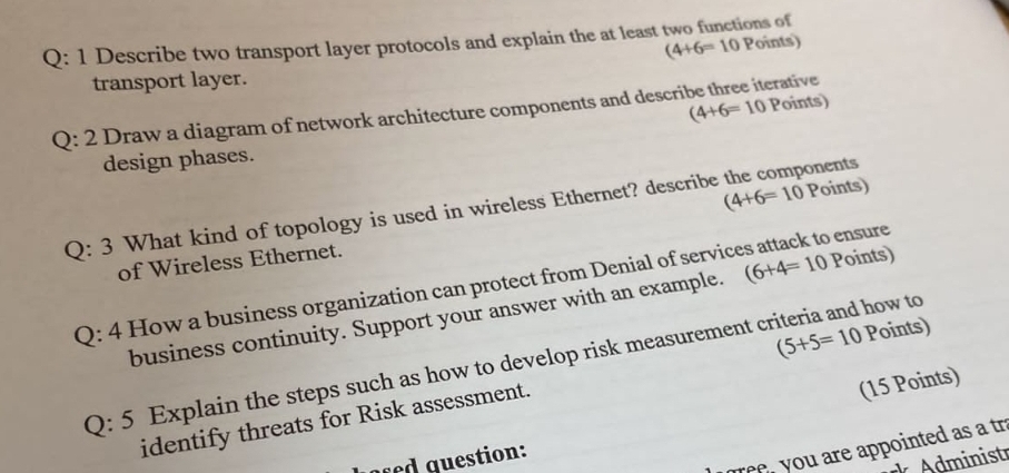 Solved Q: 1 ﻿Describe two transport layer protocols and | Chegg.com