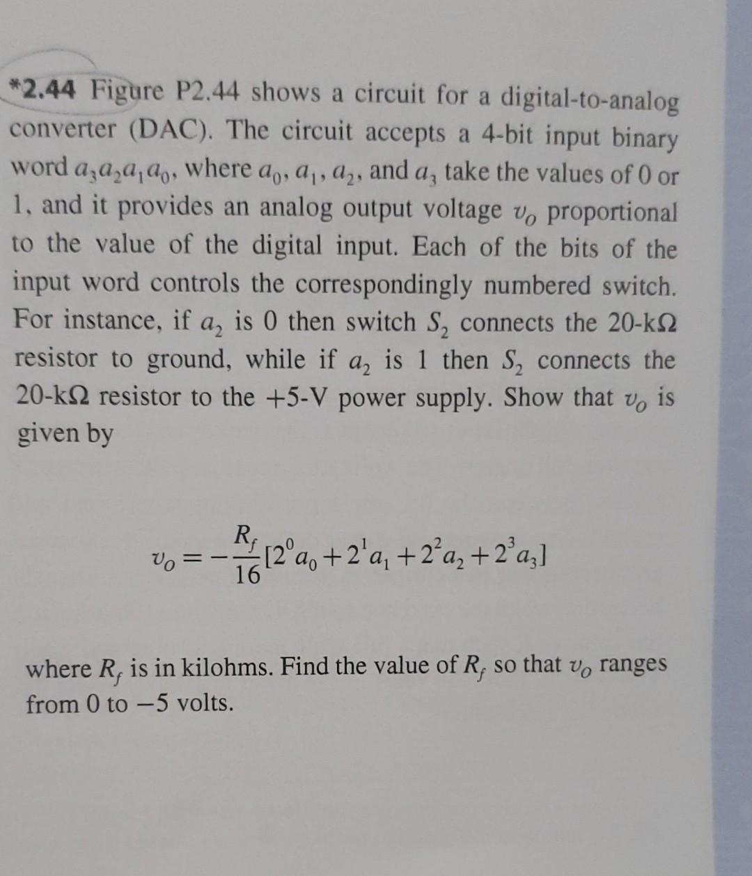 Solved 244 Figure P244 Shows A Circuit For A 