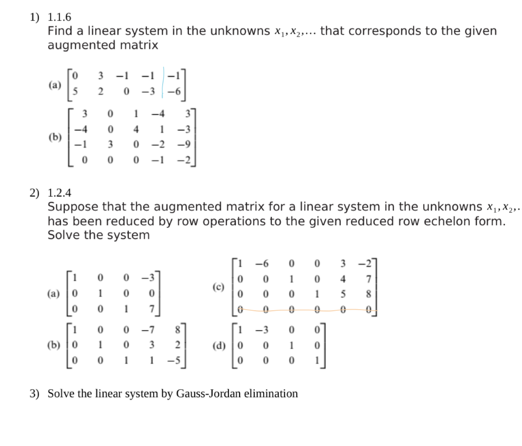 Solved 1.1 .6Find a linear system in the unknowns x1,x2,dots | Chegg.com