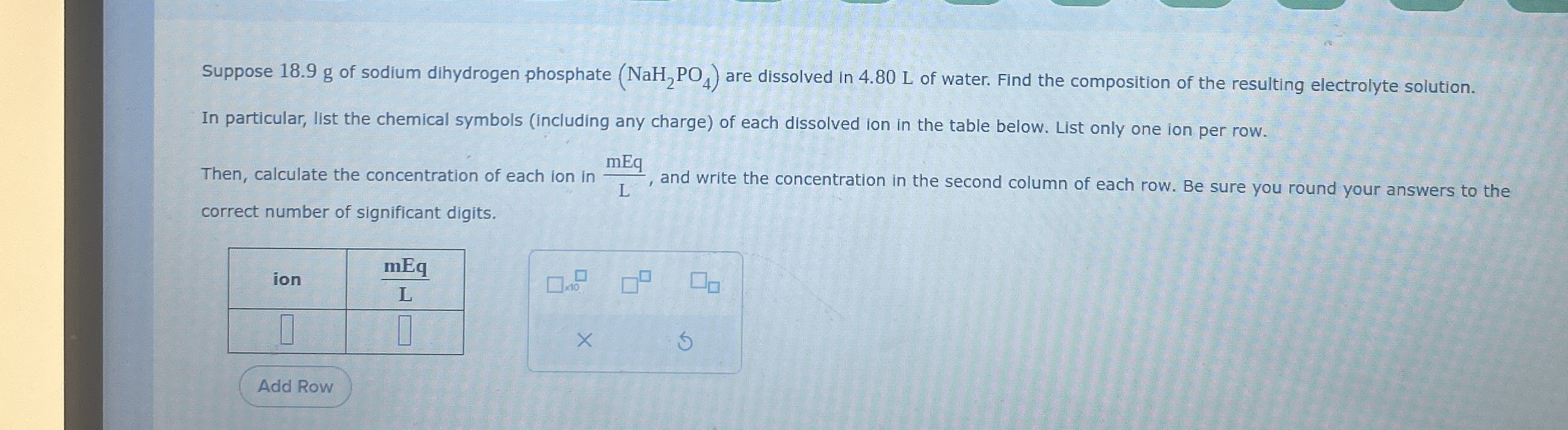 Solved Suppose 18.9 ﻿g of sodium dihydrogen phosphate | Chegg.com