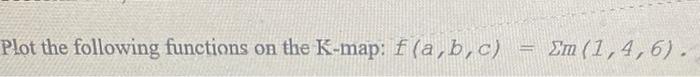 Solved Plot the following functions on the K-map: | Chegg.com