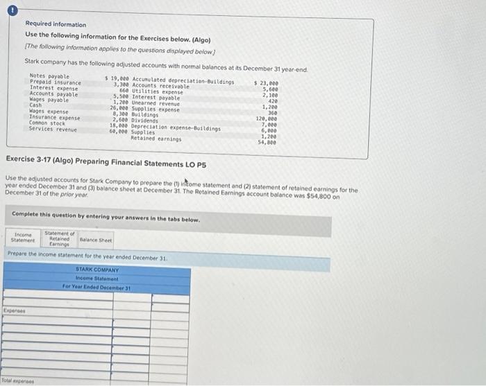 Required information Use the following information | Chegg.com