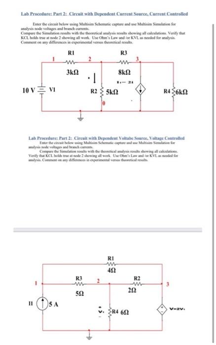 Solved Lab Procedure Part 2 Circuit With Dependeat Curreat