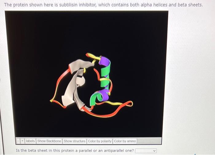 Solved The protein shown here is subtilisin inhibitor, which | Chegg.com