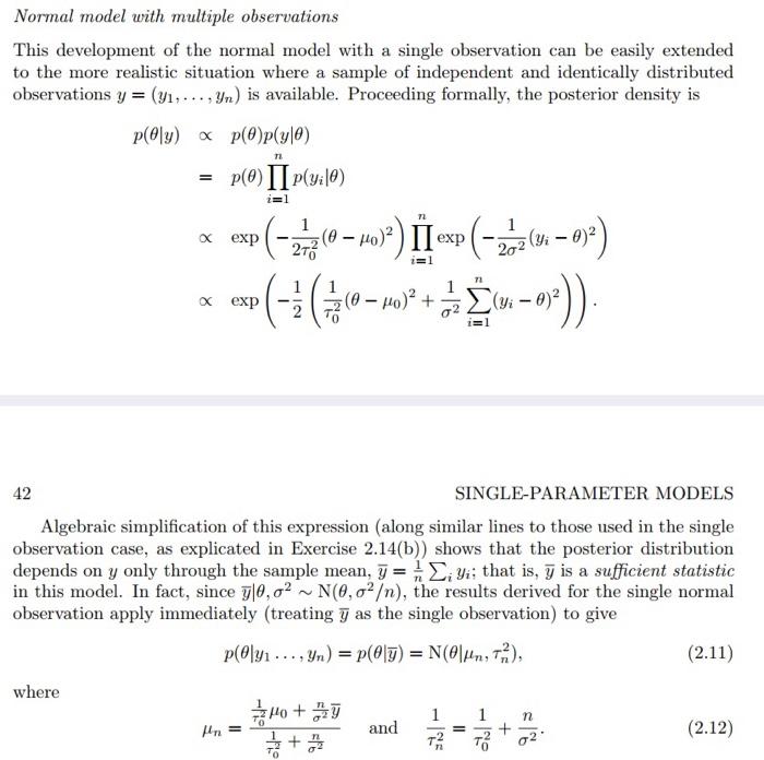 14. Algebra of the normal model: (a) Fill in the | Chegg.com
