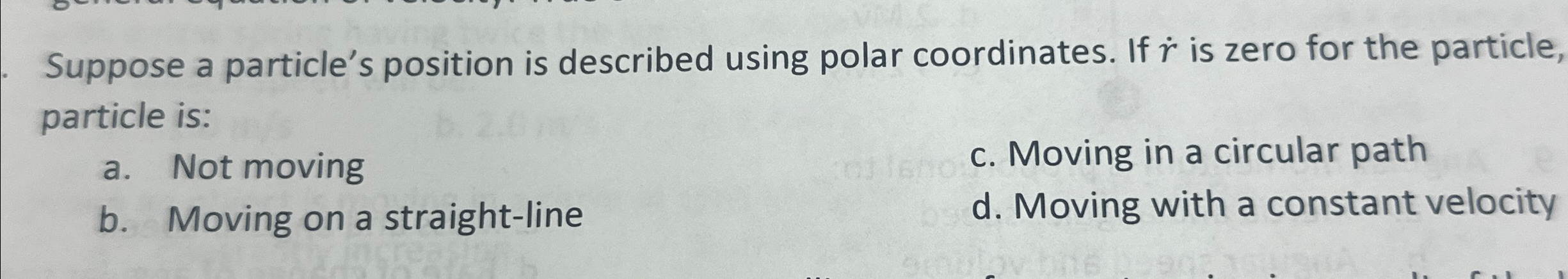 Solved Suppose a particle's position is described using | Chegg.com