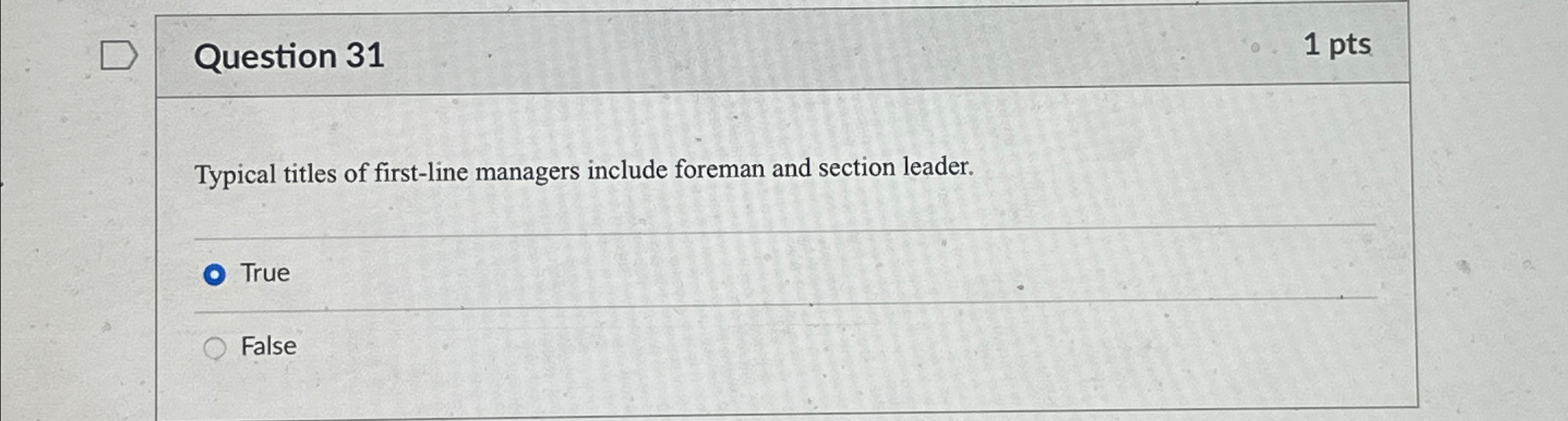 Solved Question 311 ﻿ptsTypical titles of first-line | Chegg.com
