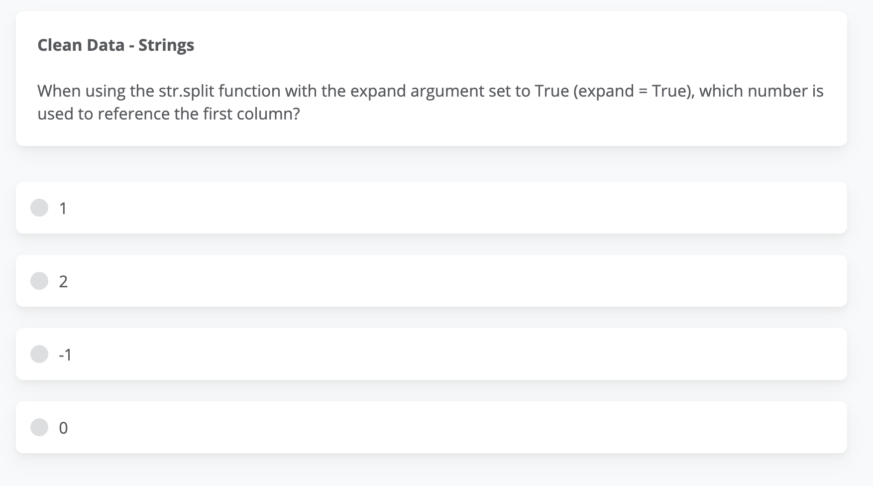 Solved Clean Data - ﻿StringsWhen using the str.split | Chegg.com