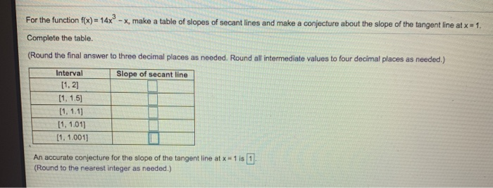 Solved For the function f(x) = 14x°- X, make a table of | Chegg.com