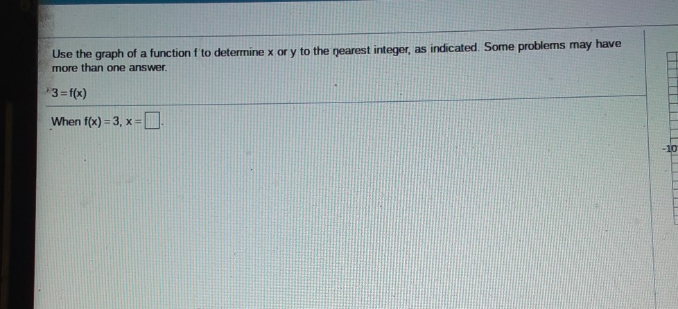 Solved Use the graph of a function f to determine x or y to | Chegg.com