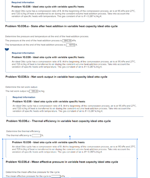 Solved Required informationProblem 10.036 - ﻿Ideal otto | Chegg.com