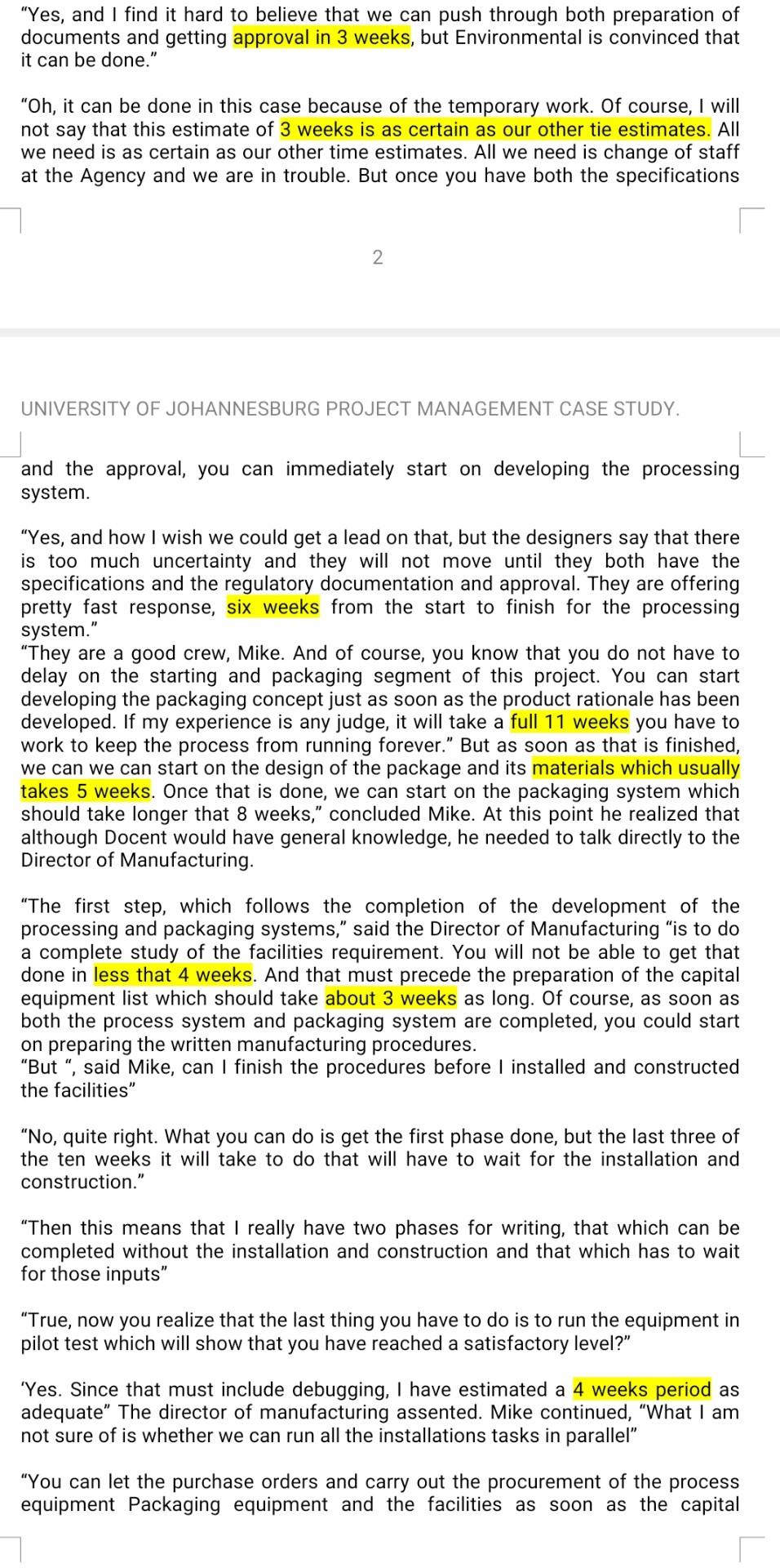 Solved 3.4) Prepare status reports for each of the following | Chegg.com