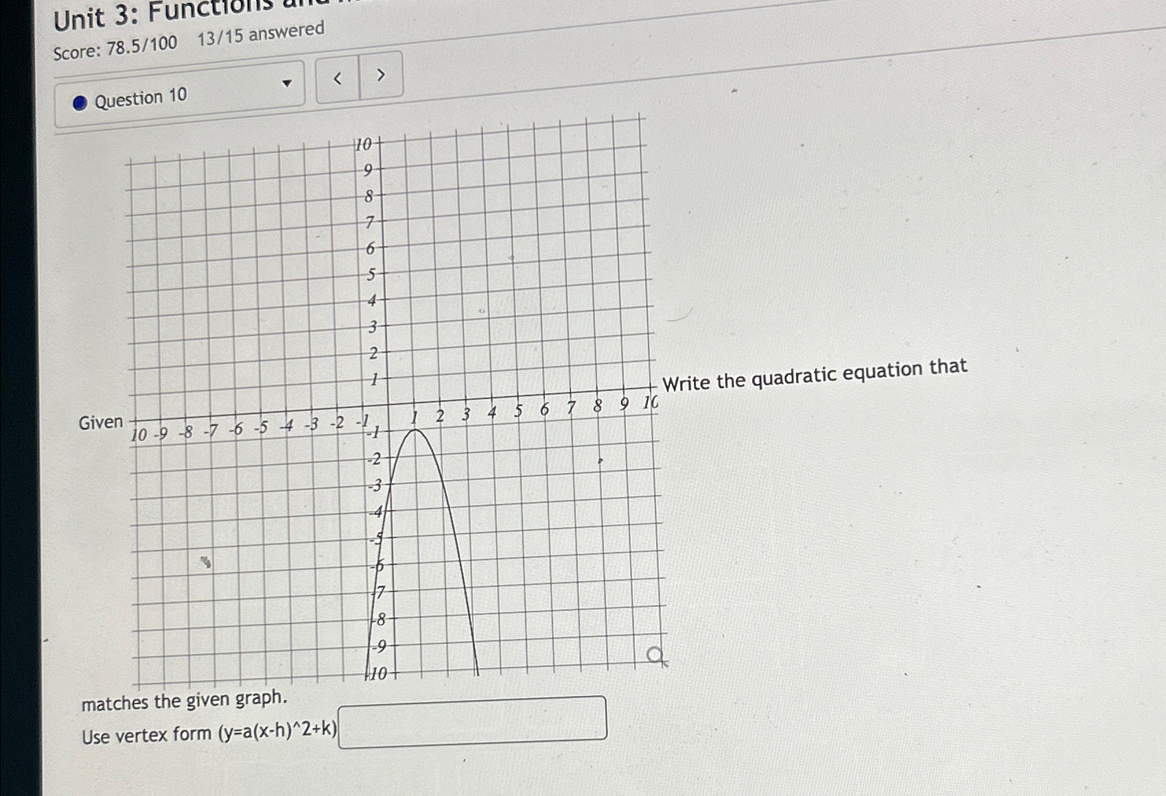 Solved Unit 3: FunctionsScore: 78.5/100 13/15 | Chegg.com