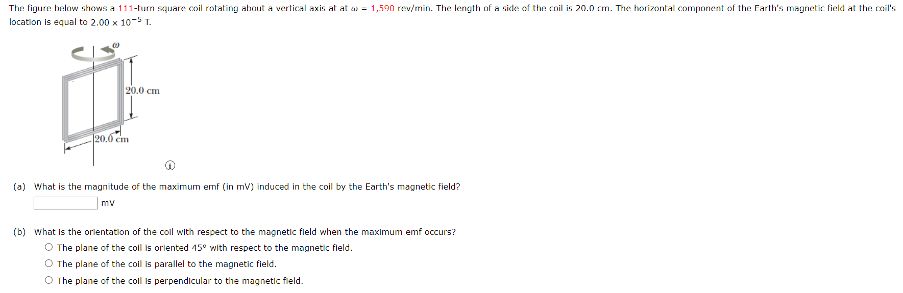 Solved location is equal to 2.00×10-5T.(a) ﻿What is the | Chegg.com