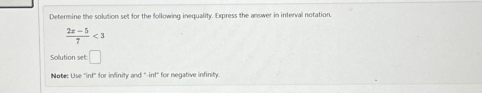 Solved Determine the solution set for the following | Chegg.com