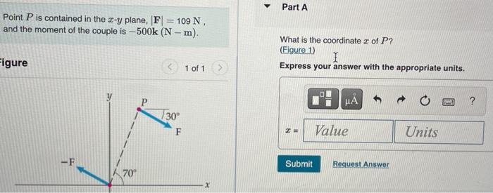 Solved Point P is contained in the x−y plane, ∣F∣=109 N, and | Chegg.com