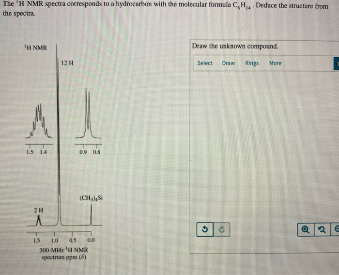 Solved The 'H NMR spectra corresponds to a hydrocarbon with | Chegg.com