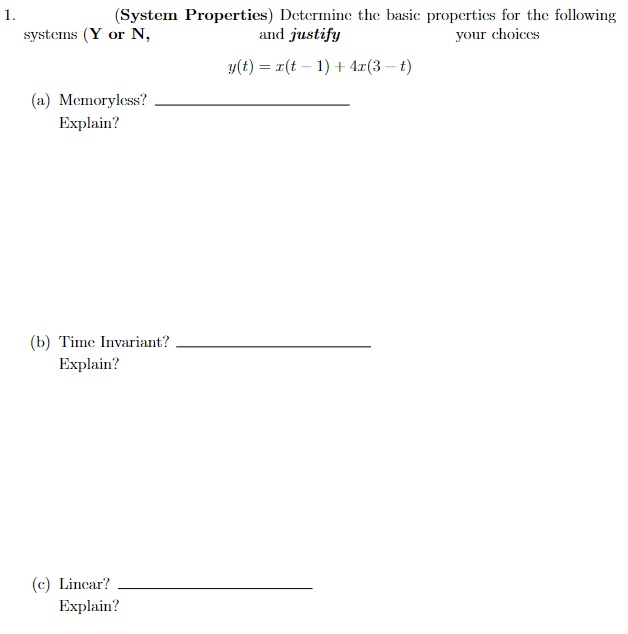 Solved (System Properties) ﻿Determine the basic properties | Chegg.com