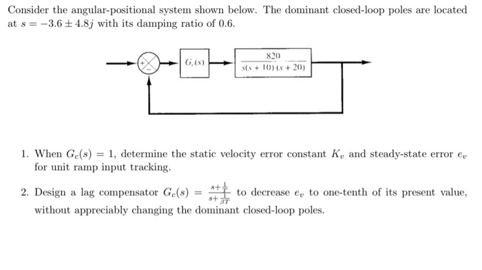 Solved Consider the angular-positional system shown below. | Chegg.com