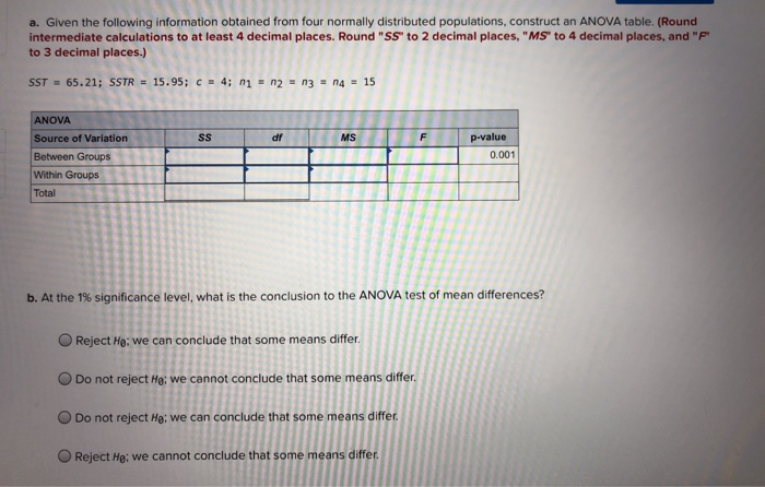 Solved Given The Following Information Obtained From Four