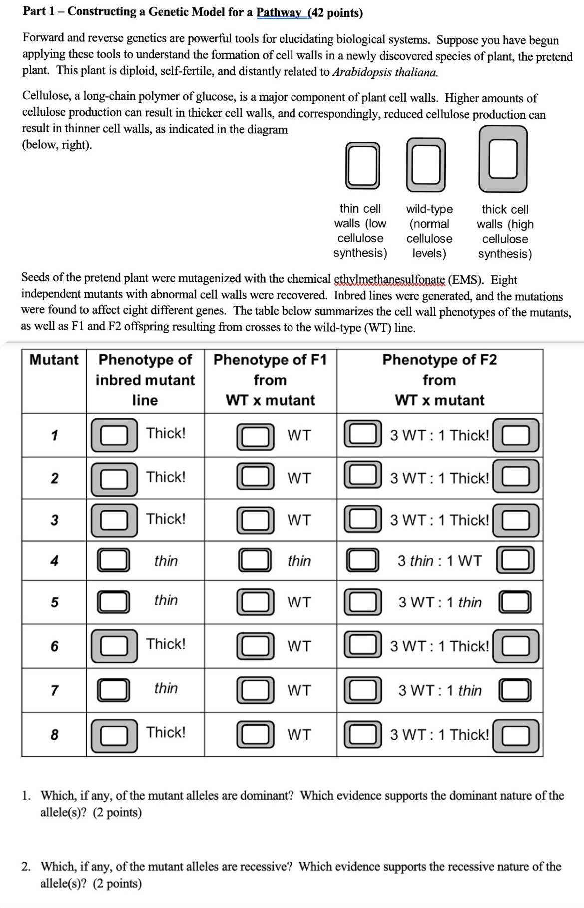 Solved Part 1 - ﻿Constructing a Genetic Model for a Pathway | Chegg.com