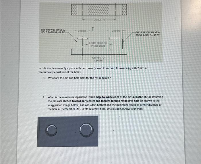 In this simple assembly a plate with two holes (shown | Chegg.com