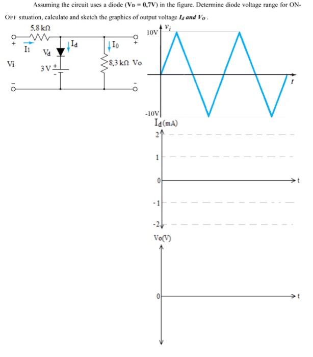 Solved Assuming the circuit uses a diode (VD=0,7 V) in the | Chegg.com