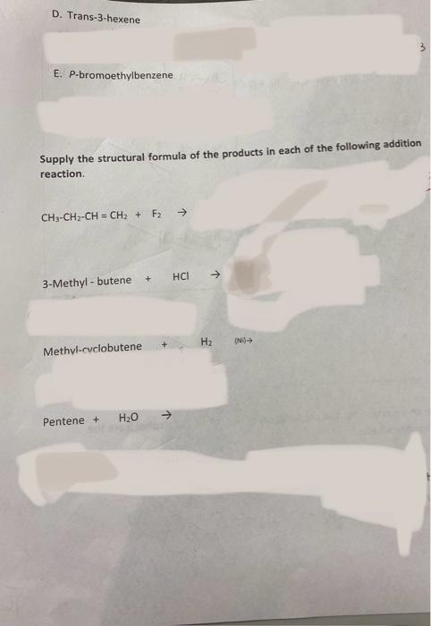 Solved Complete the following reaction:Draw the condensed | Chegg.com