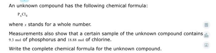 Solved An unknown compound has the following chemical | Chegg.com