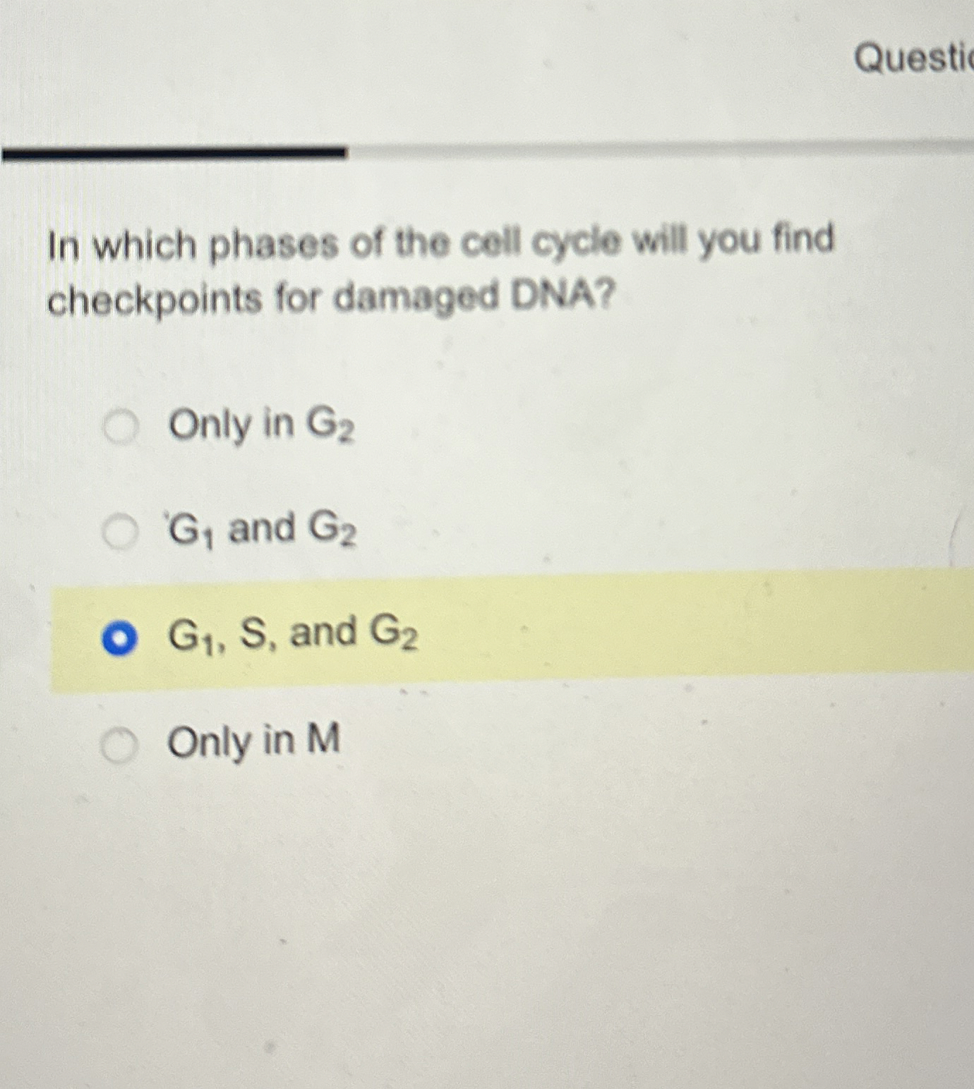 Solved QuestiIn which phases of the cell cycle will you find | Chegg.com