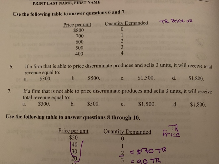 Solved PRINT LAST NAME, FIRST NAME Use the following table | Chegg.com