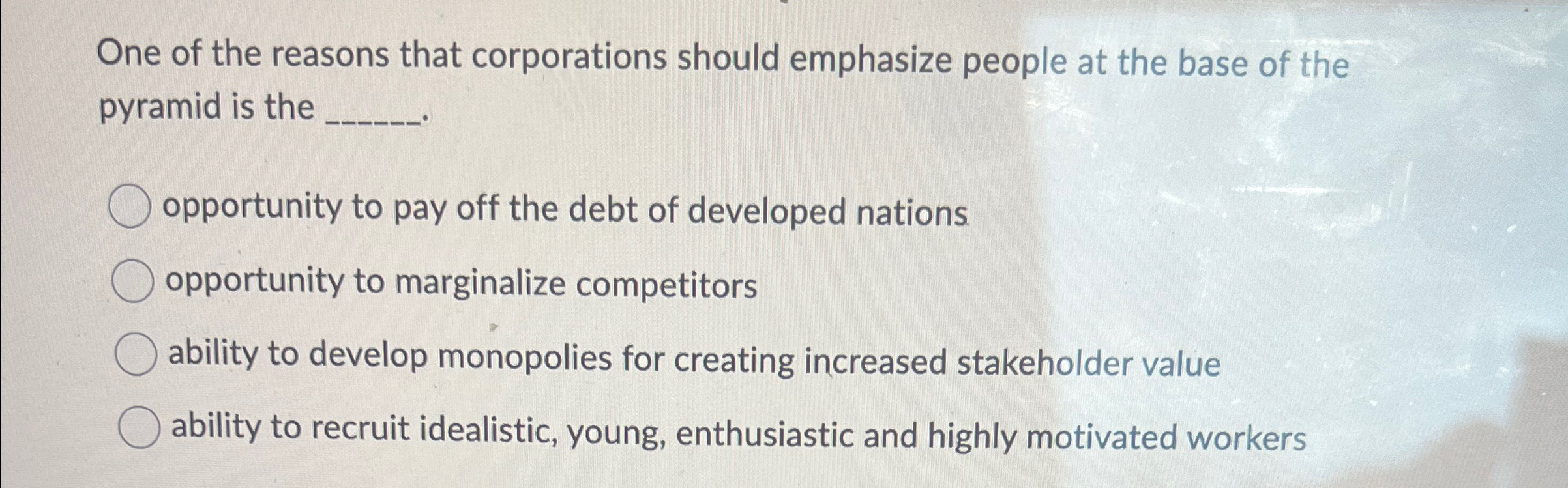 Solved One of the reasons that corporations should emphasize | Chegg.com