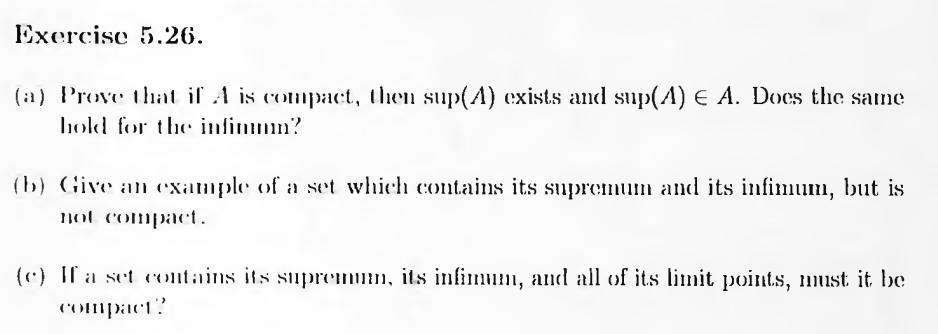 Solved Exercise 5.26.(a) ﻿Prove that if A ﻿is compact, then | Chegg.com