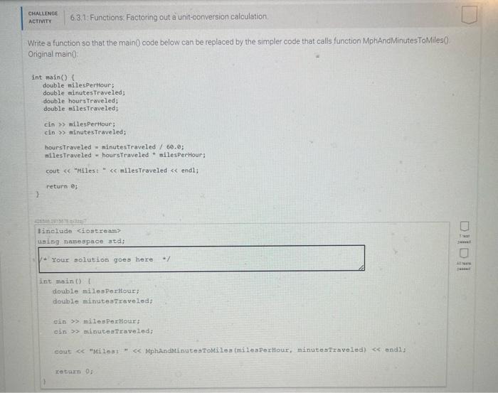 Solved Write a function so that the main0 code below can be | Chegg.com