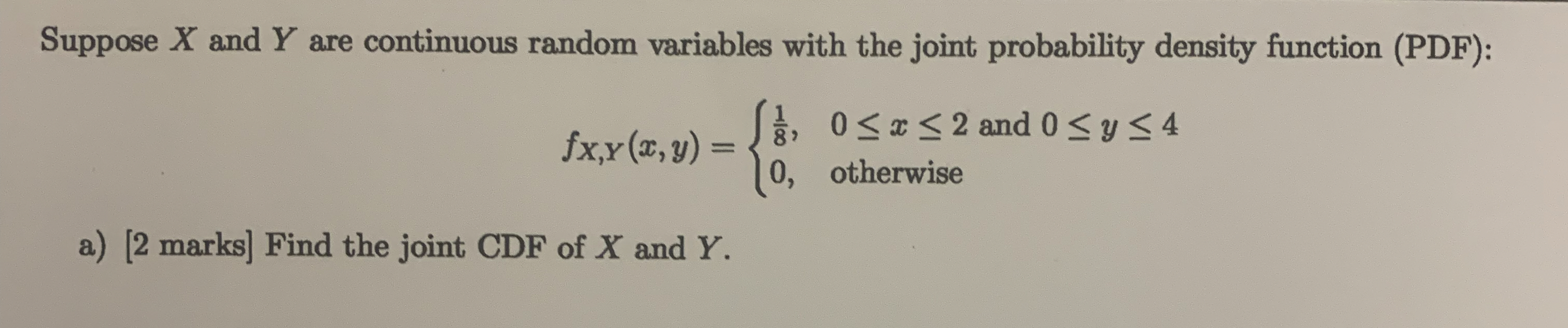 Solved Suppose x ﻿and Y ﻿are continuous random variables | Chegg.com