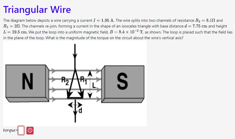Solved Triangular WireThe diagram below depicts a wire | Chegg.com