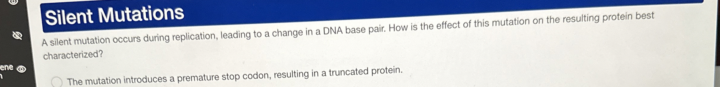 Solved Silent MutationsA silent mutation occurs during | Chegg.com