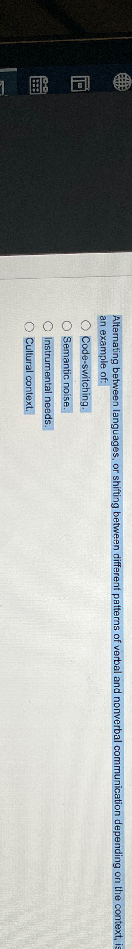 Solved Alternating between languages, or shifting between | Chegg.com