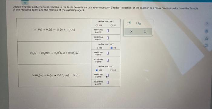 Solved Decide Whether Each Chemical Reaction In The Table