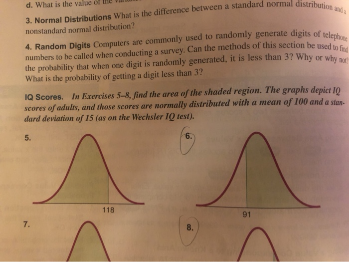 Solved 3. Normal Distributions What is the difference | Chegg.com