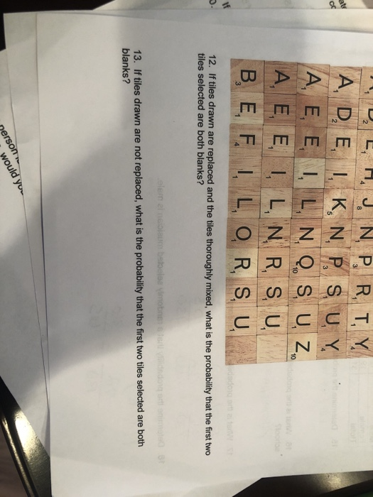 Solved {HHH Page 5 of 7 In the game Scrabble, there for | Chegg.com