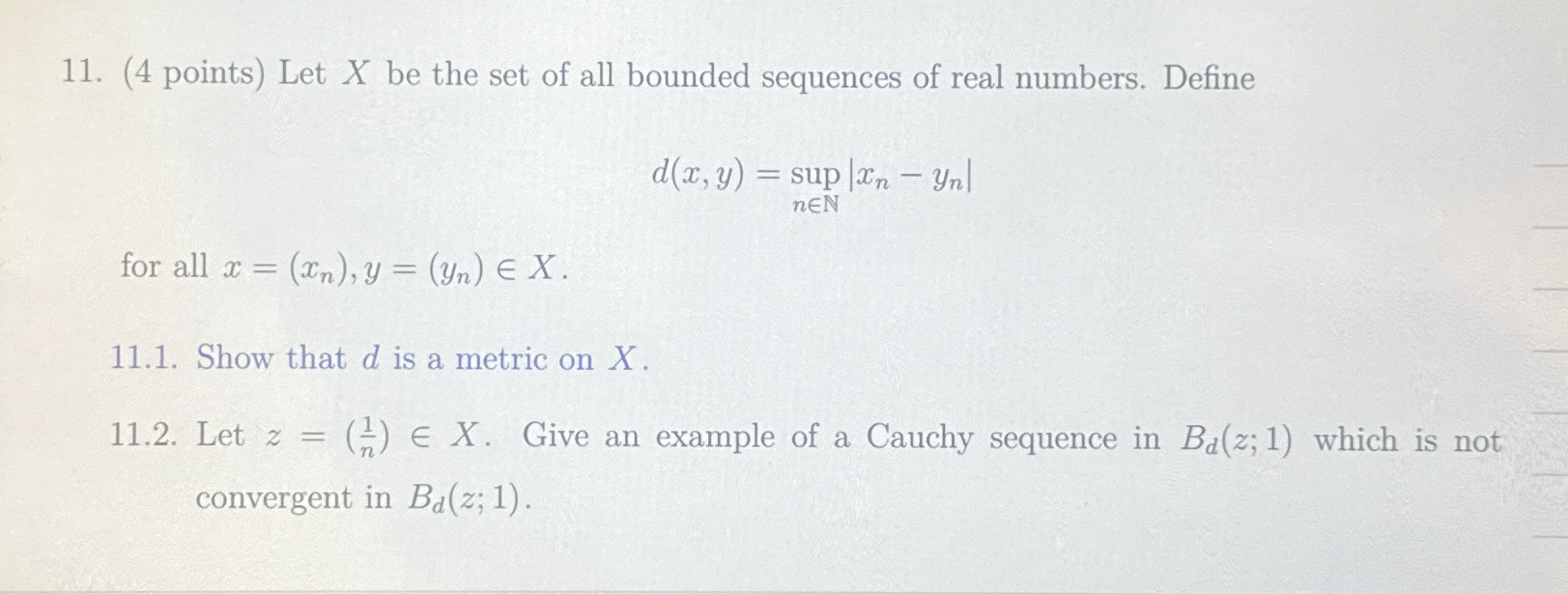 Solved (4 ﻿points) ﻿Let x ﻿be the set of all bounded | Chegg.com