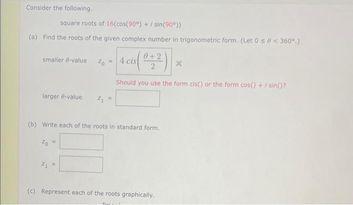 Solved Consider the following. square roots of | Chegg.com