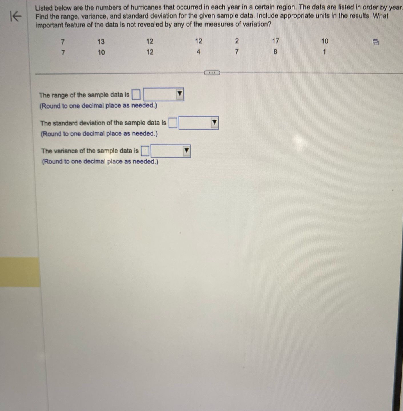 Solved Listed below are the numbers of hurricanes that | Chegg.com