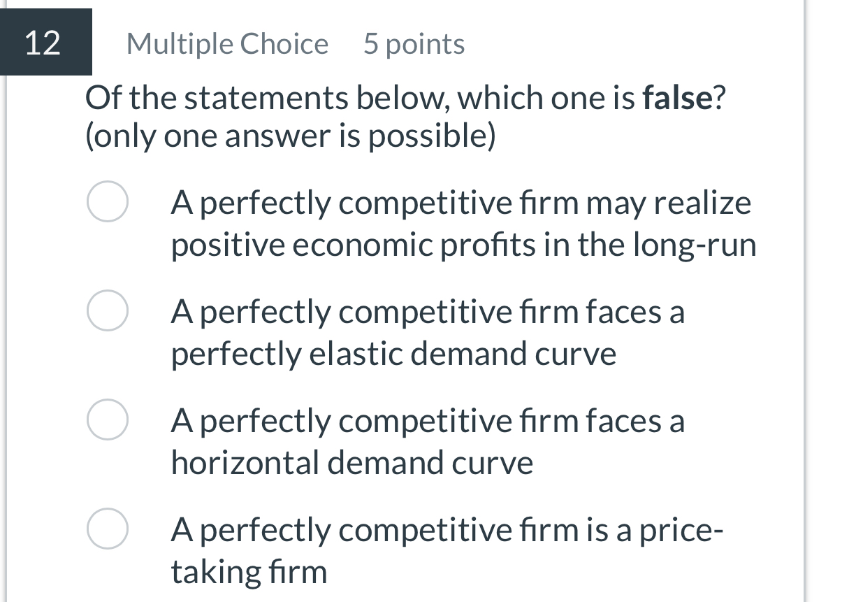 Solved 12Multiple Choice5 ﻿pointsOf the statements below, | Chegg.com