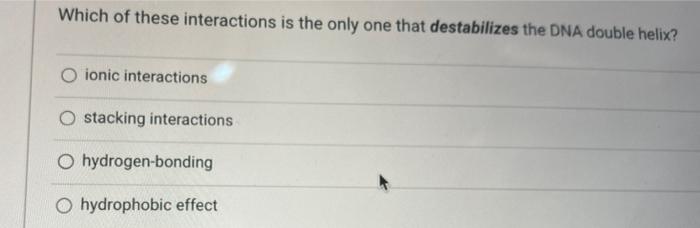 Solved Which of these interactions is the only one that | Chegg.com